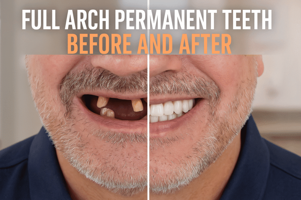 Full Arch Permanent Teeth Before and After: Complete Guide 2025
