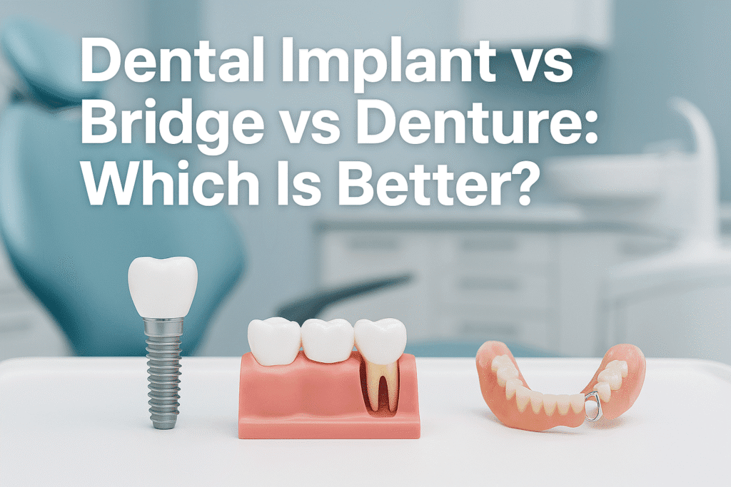 Dental Implant vs Bridge vs Denture: Which Is Better? 2025 Guide